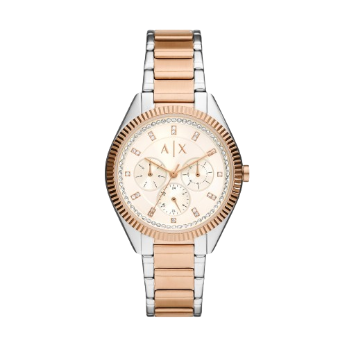 Armani Exchange AX5662 38mm Cream Dial Two Tone Stainless Steel Bracel ...