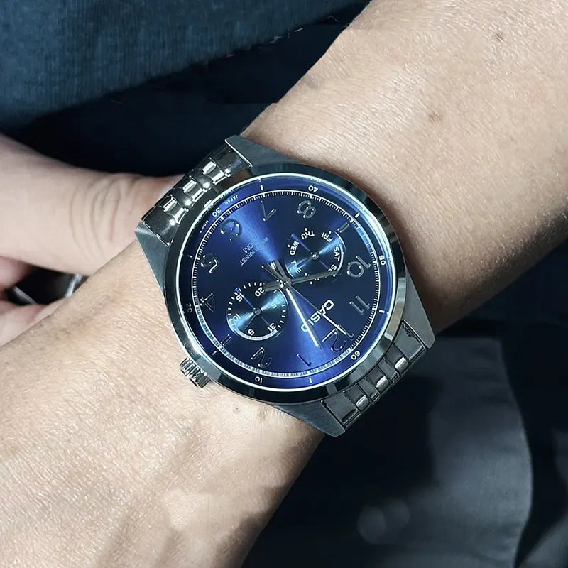 Casio Enticer Analogue Quartz Stainless Steel Royal Blue MTP-E340D-2AV ...