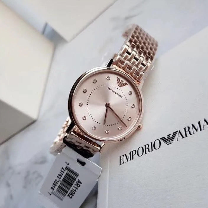 Emporio Armani AR11062 Rose Gold Dial 32mm Stainless Steel Bracelet Wo ...
