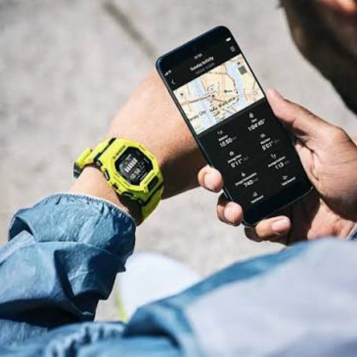 Casio G-Shock GBD-200-9ER G-Squad Bluetooth Digital Quartz Lime Green ...