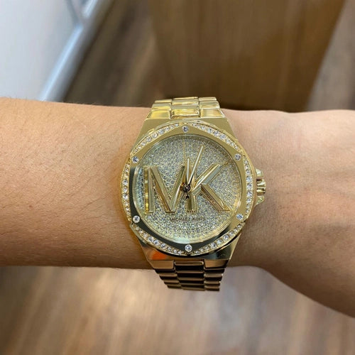 Michael Kors MK7229 Lennox Yellow Gold toned Crystal set Dial Women's ...