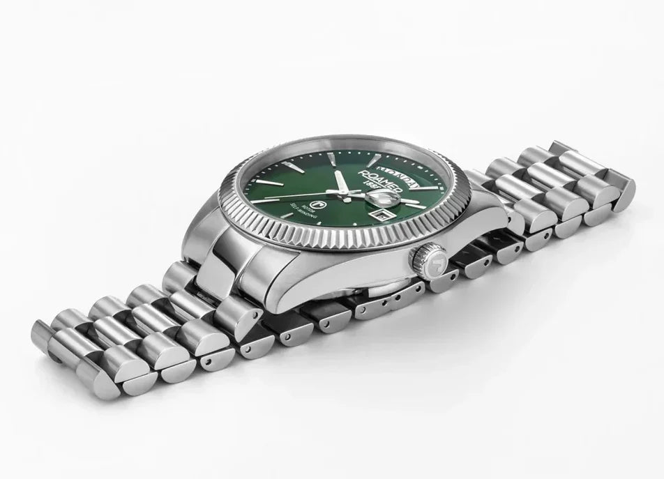 Roamer 981662 41 75 90 Primeline Day Date Green Dial With Steel Bracel ...