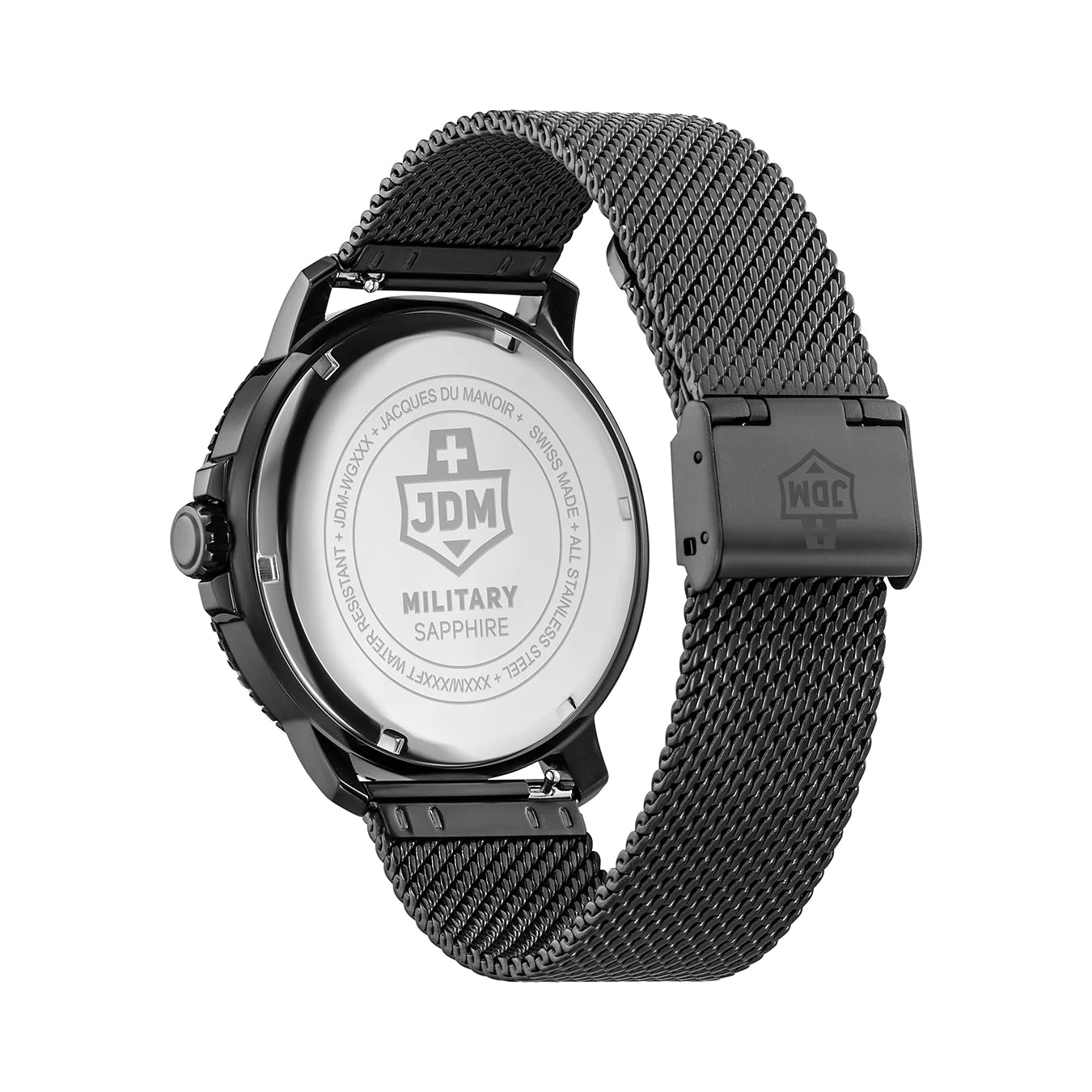 JDM Military JDM-WG008-05 Tango Black Dial Black PVD Stainless Steel M ...