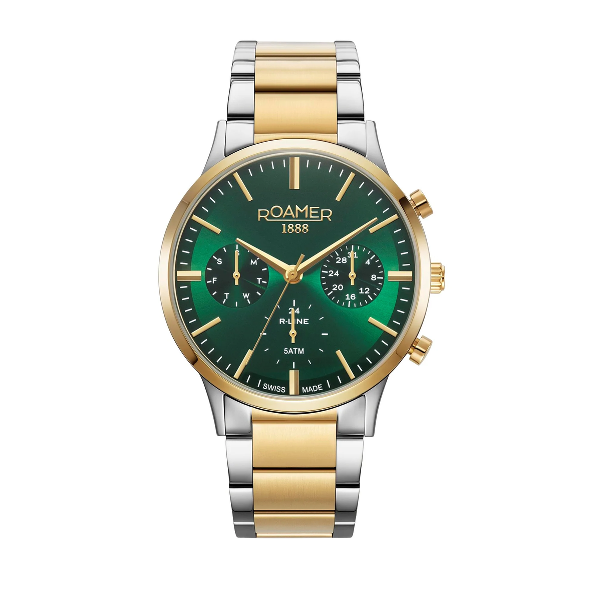 Roamer 718982 48 75 70 R Line Multifunction Green Dial Two Tone Stainl ...
